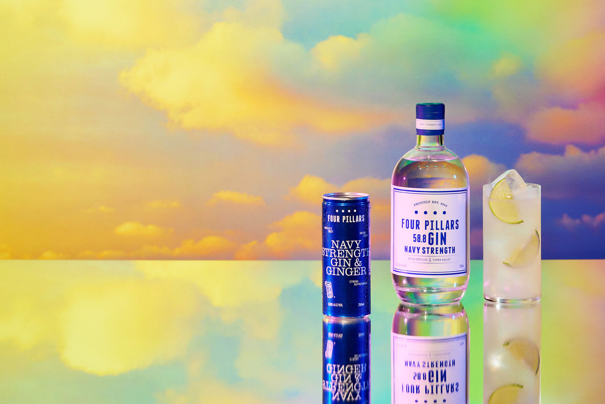 Buy Navy Strength Gin & Ginger RTD 4 Pack online | Four Pillars Gin