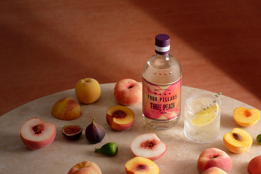 Three Peach Gin | Fruity Stone Fruit Gin with Vanilla & Spice – Four ...